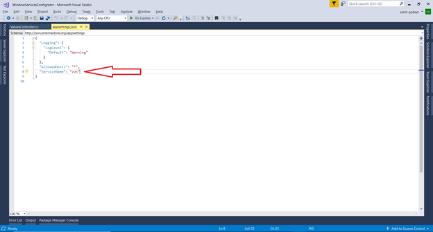 Configuring Window Services Using ASP.NET Core WebAPI And Getting Values From AppSettings